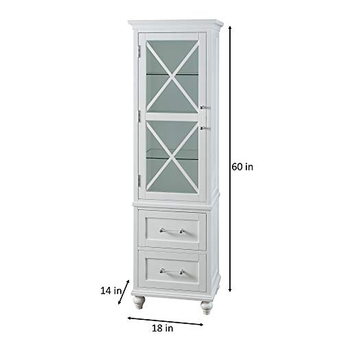 Teamson Home Dawson Wooden Storage Cabinet, Standard, Linen Tower