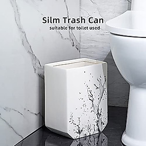 Slim Trash Can,Garbage Can, Saving Space for Small Waste, Garbage Bin for Home, Office, Business, Without Lid, 2.5 Gallons,Grey