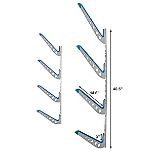 StoreYourBoard Adjustable Water Ski Wall Storage Rack, Holds 4 Sets of Skis, Garage Home Boathouse Organizer