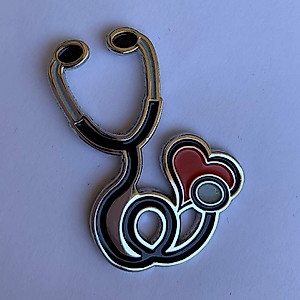 Stethoscope - Collector pin, Novelty Physician Assistant Gift, Unique Medical Brooch, Frontline Healthcare Trinket, Nurses Flare, First Responder, A Hero's Badge