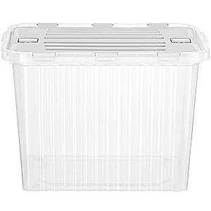 Superio 13 Gallon Hinged Lid Storage Tote; Stackable Storage Container with Lid (52 Quart, Bin with Hinged Lid)