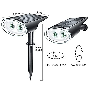 Anxbbo Solar Color Changing Spot Lights Outdoor, Waterproof 7 Colors16 LED Solar Landscape Spotlights, Solar Powered Multicolour Lights for Yard, Garden, Pathway, House, Christmas, 1 Pack