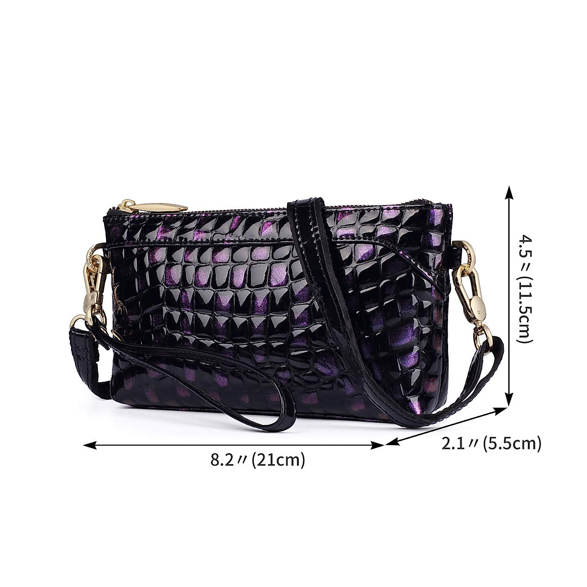 FEIMINA Leather Wristlet Clutch Wallet Purses Small Crossbody Bags for Women, Leather and Adjustable Strap Christmas Gifts for Girls