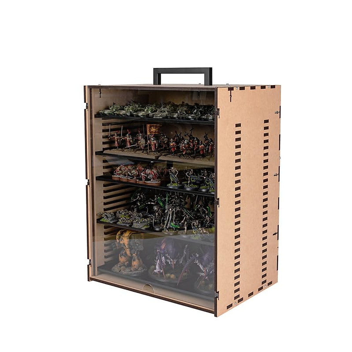 Miniature Carrying Case, Miniature Storage Case, Miniature Transport Case with Transparent Acrylic Panel Compatible with WH 40k, AoS, DND and More