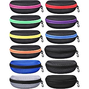 Weewooday 12 Pack Hard Shell Sunglasses Case Shell Eyeglassesc Travel Portable for Men Women (EVA)