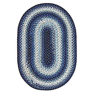 Ultra Durable Braided Rug 4' x 6'/Oval/Blue