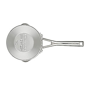 KitchenAid 3-Ply Base Stainless Saucepan with Pour Spouts, 1.5 Quart, Brushed Stainless Steel