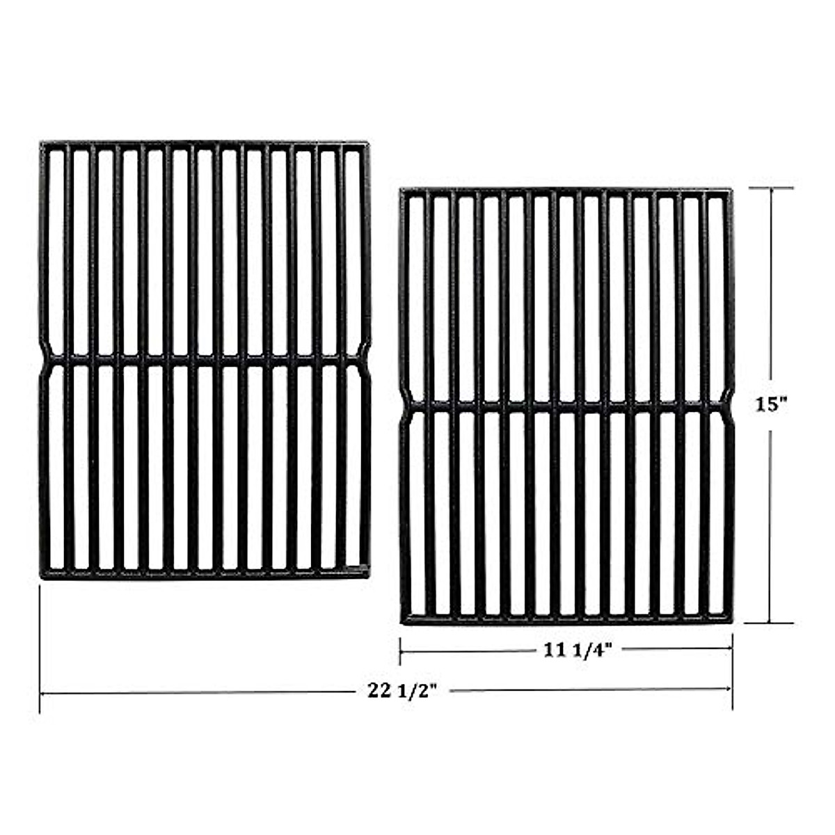 Votenli C752B(2-Pack) 15 Inch Cast Iron Cooking Grid Grates Replacement for Weber 7522 7521 Genesis Silver A Spirit 210 Spirit e210 Spirit 500 Parts