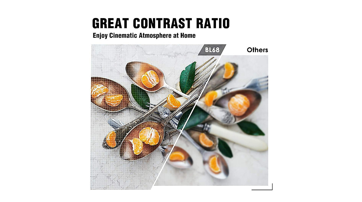 DracoLight 2020 Video Projector - Bright 6000 Lux, 1080P HD, Long Lamp Life