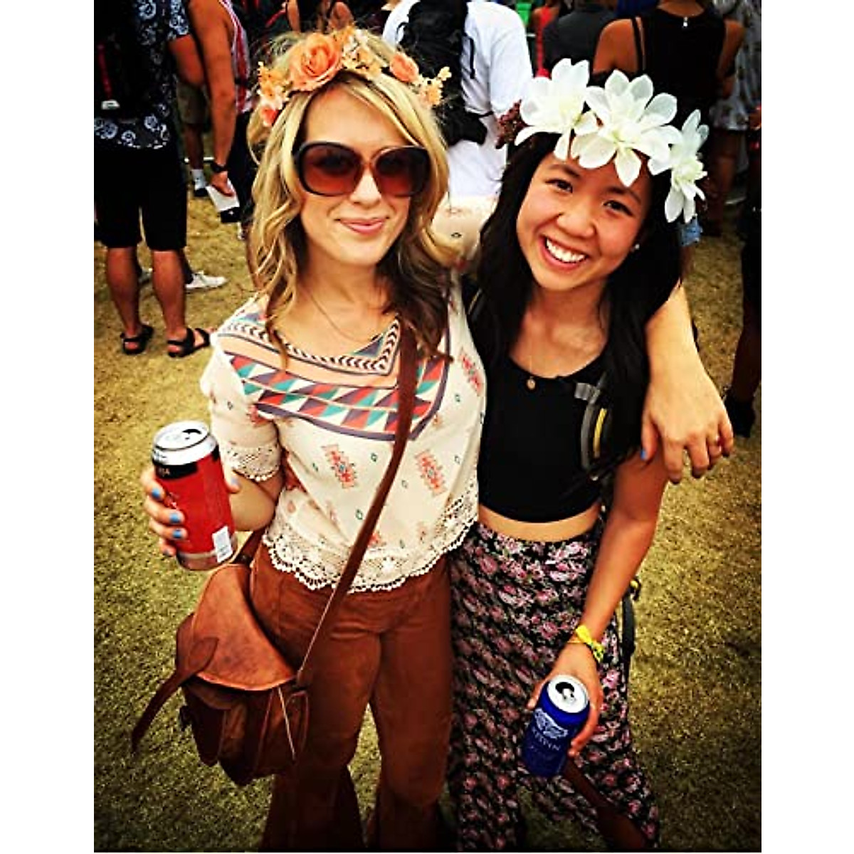 RUSTIC TOWN 11 inch Small Brown Leather Crossbody Satchel Bag Vintage Purses Handbags for Women