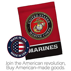 US MILITARY United State Garden Flag Armed Forces Marine Corps USMC Semper Fi American Military Veteran Retire Official House Decoration Banner Small Yard Gift Double-Sided, Made in USA