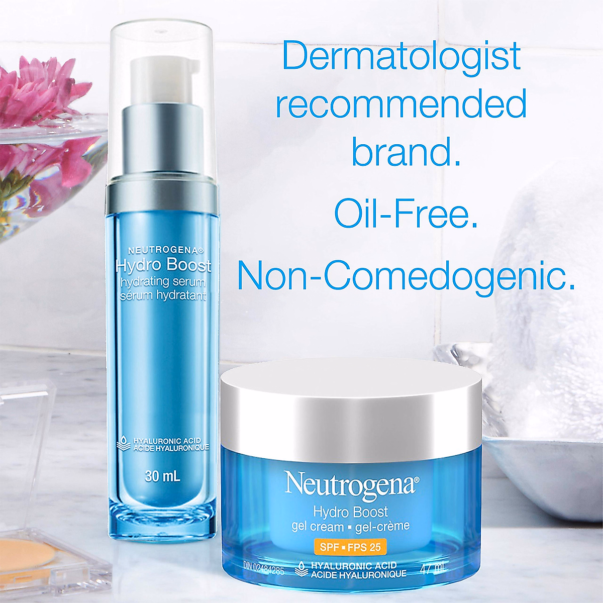 Neutrogena Hydro Boost Serum for Face with Hydrating Hyaluronic Acid, Non-comedogenic and Oil-free, 30 Milliliters