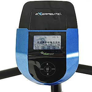Exerpeutic Recumbent Exercise Bike Bluetooth with 24 Pre-Set Programs | Easy Step Thru| 16 Levels of Resistance