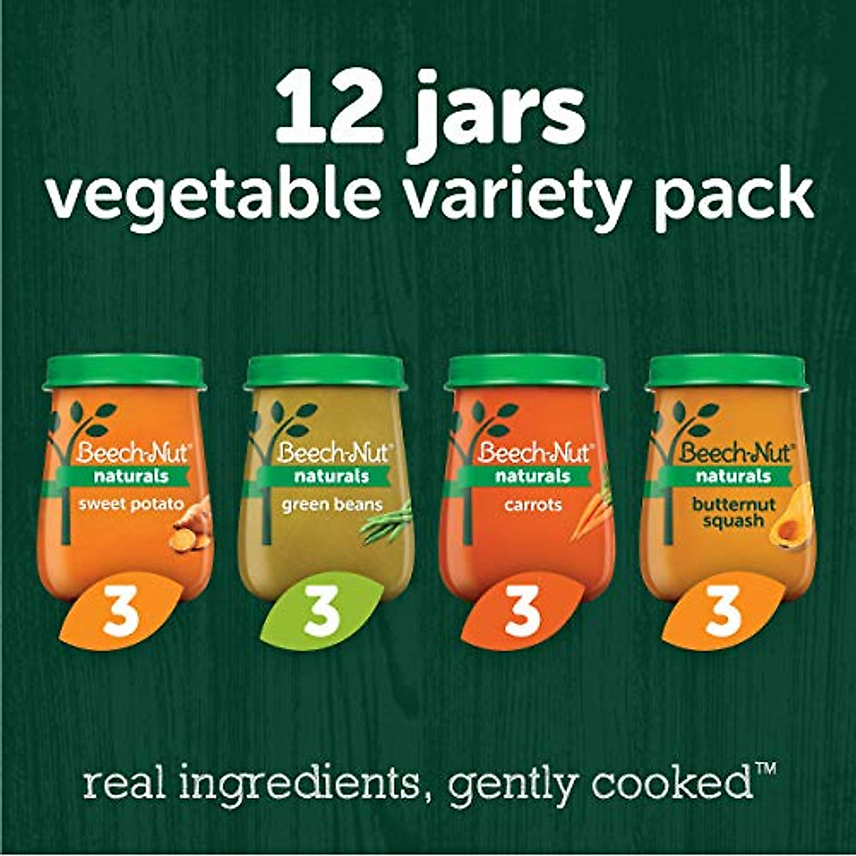 Beech-Nut Baby Food Jars, Veggie Variety Pack, 4oz, 12ct