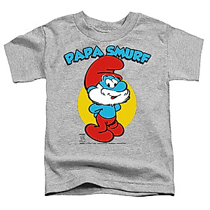 Logovision Smurfs Papa Smurf Unisex Toddler T Shirt,Papa Smurf Athletic Heather,4