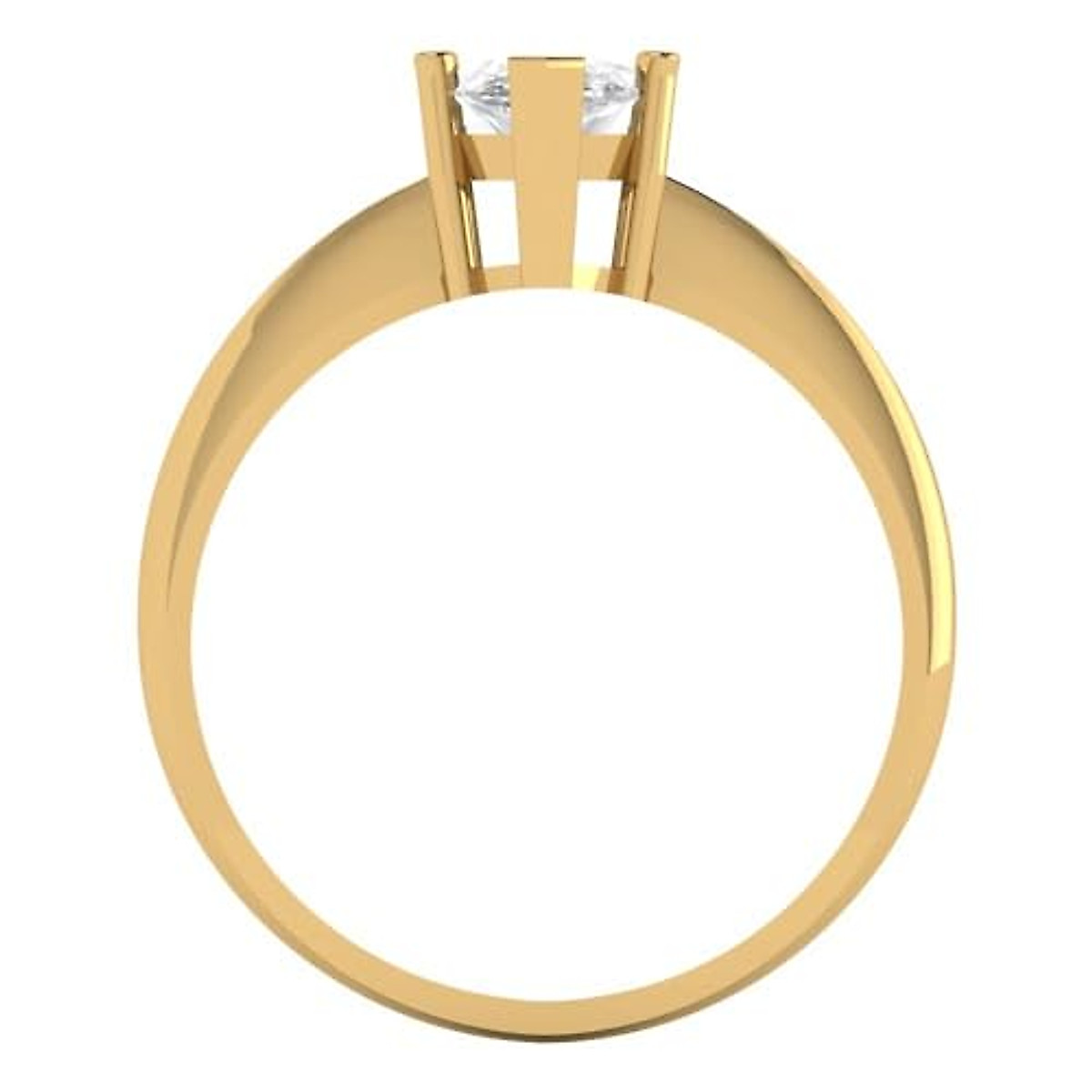 Clara Pucci 1.50 ct Marquise Cut Solitaire Moissanite Engagement Wedding Bridal Promise Anniversary Ring 18K Yellow Gold Size 5