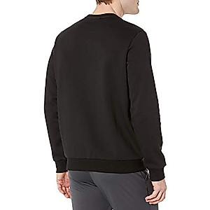 PUMA mens Essentials Fleece Crewneck Sweatshirt, Black, Large US