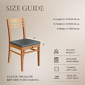 SearchI Waterproof PU Leather Seat Covers for Dining Chairs, 4 Pack Stretch Dining Room Chair Seat Covers, Kitchen Chair Seat Covers Protectors (Blue)