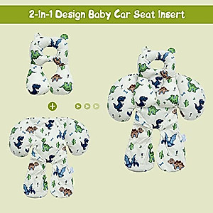 Baby Head Neck Support for Newborn, Infant Car Seat Insert, Toddler Stroller and Carseat Sleeping Cushion, 2-in-1 Body Ultra-Soft Comfort Support