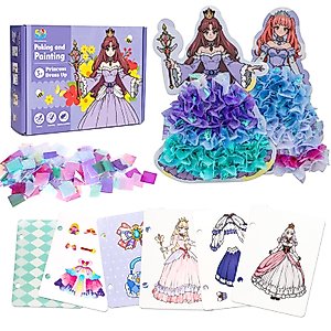 burgkidz Childhood Infinite Dream Hand-Painted, 4 in 1 Puzzle Poke Water Coloring Book with Stickers, Watercolor Painting, Poking, Creative Puzzle Puncture for Toddlers (Pink-2)