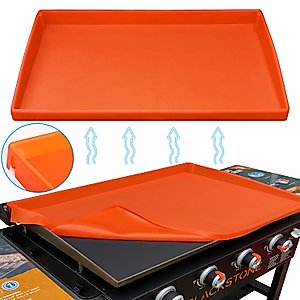 Silicone Griddle Mat for 36 in Blackstone Grill,Grill Buddy Accessories Protective Top Cover Protector Outdoor,Heavy Duty Food-Grade Barbecue Mat(Orange)