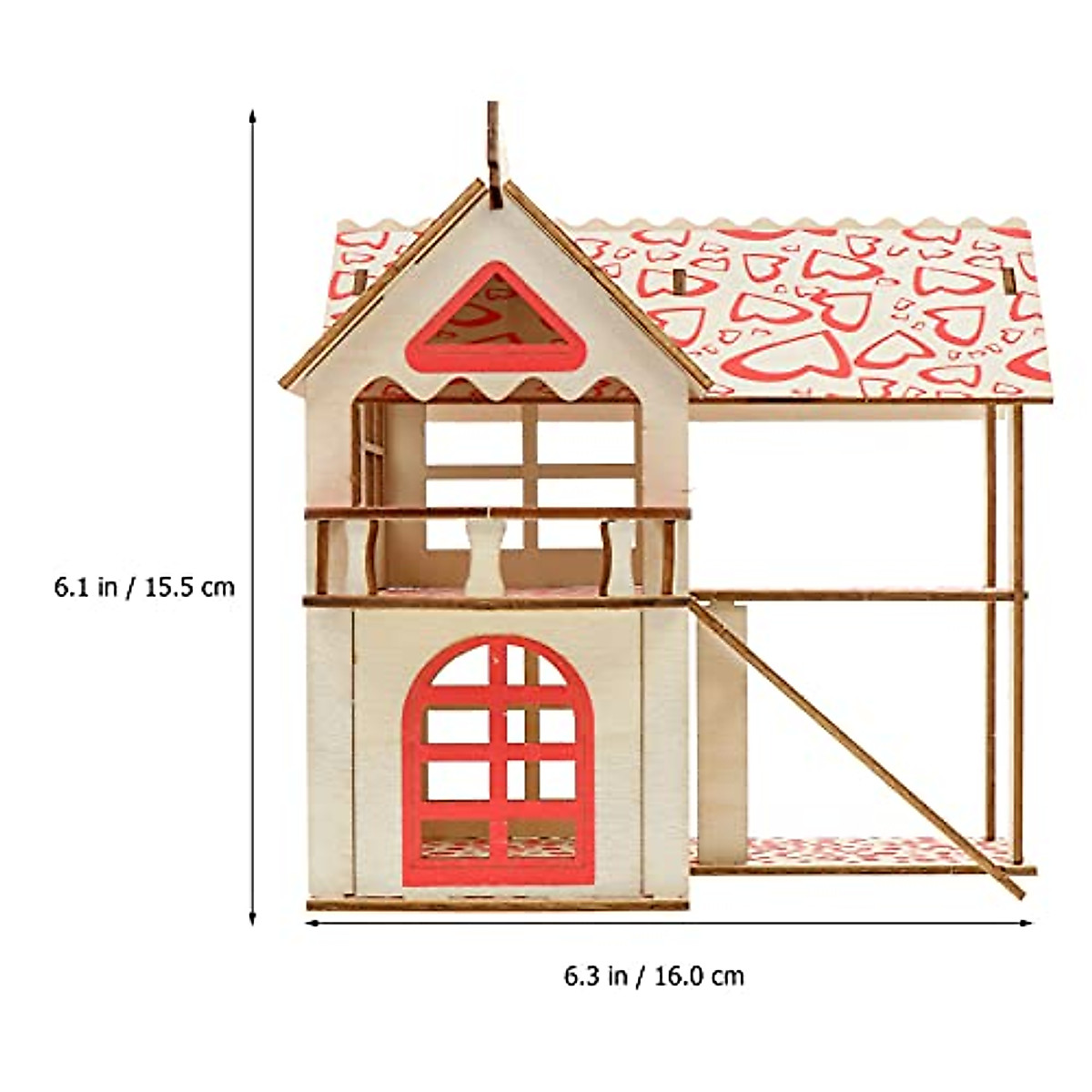 NUOBESTY Hamster Playground Wooden Small Animal Activity Toys Set Rat Playground Platform Climbing Ladder Chew Toy for Hamster Gerbil Mouse Chinchilla