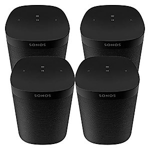 Sonos Four Room Set One SL - The Powerful Microphone-Free Speaker for Music and More - Black