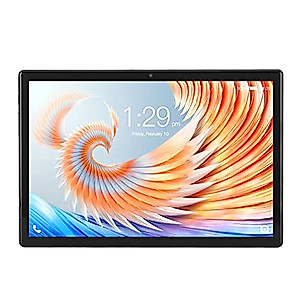Qinlorgo 10.1 Inch Tablet, Octa Core Processor Front 800W Rear 1600W 100‑240V Black Unlocked 4G Tablet PC for Home (US Plug)