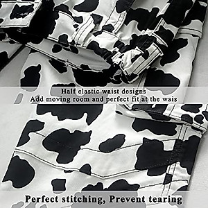 Raroauf Women's Camo Cargo Pants Casual Military Combat Work Trousers Camouflage Capri Pants with 8 Pockets White Size 12