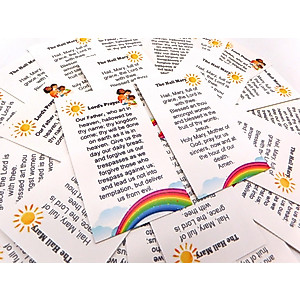 Westmon Works The Hail Mary and Our Father Lords Prayer Childrens Holy Cards Bulk Classroom Pack, Set of 24