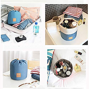 UpOne Barrel Makeup Bags, Travel Large Capacity Waterproof Portable Fashion Drawstring Cosmetic Toiletry Bag(Bag Only), Pack of 2 (Flower + Cactus)