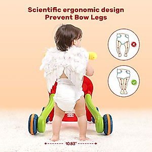 CUTE STONE Sit-to-Stand Learning Walker, 2 in 1 Baby Walker, Early Educational Child Activity Center, Multifunctional Removable Play Panel, Baby Music Learning Toy Gift for Infant Boys Girls