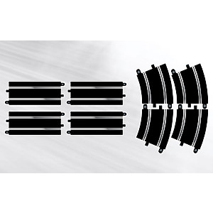 Scalextric Extension Pack 7 1:32 Scale Straights x 4 Curves x 4 C8556 Slot Car Track, Black