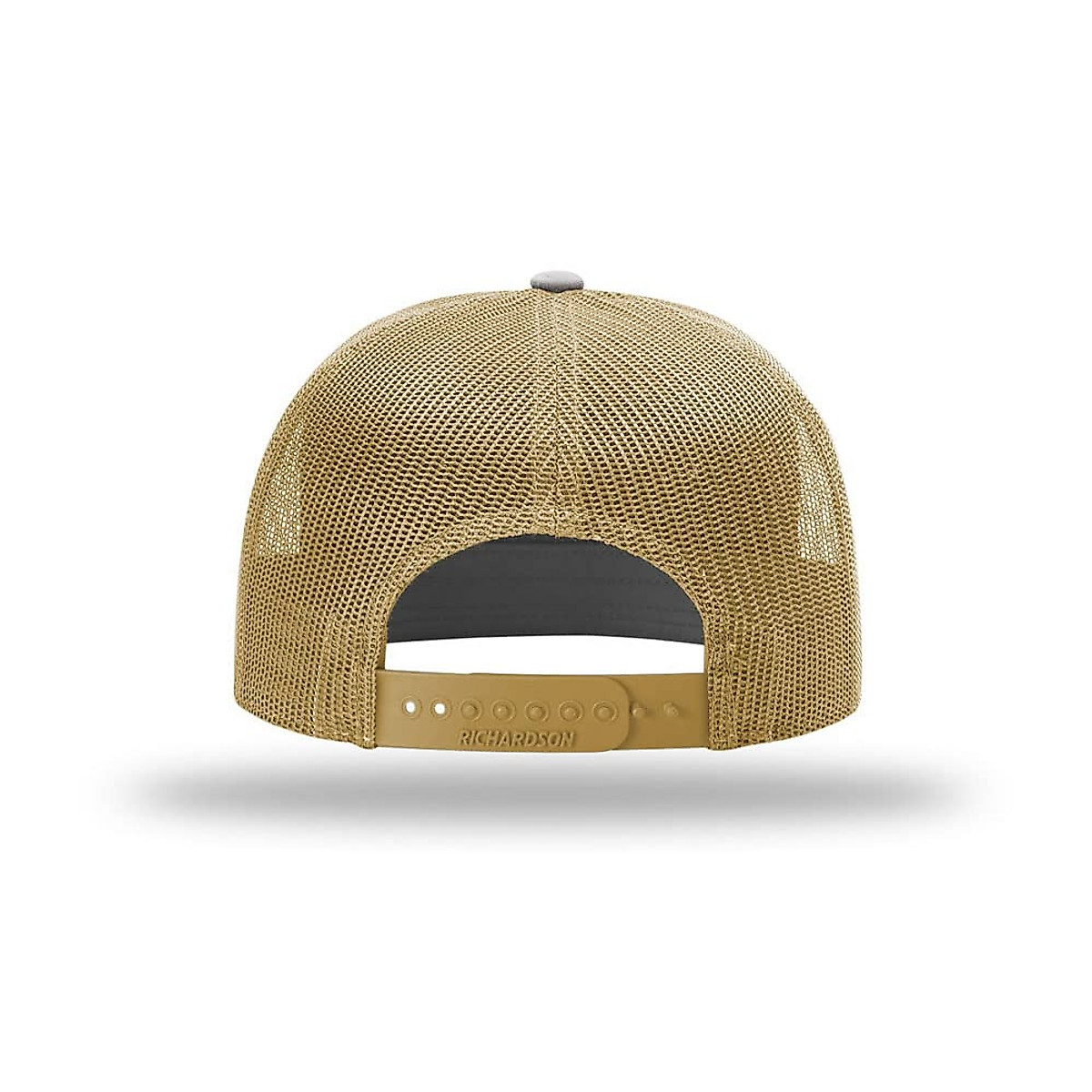 Richardson 168 Hi-Pro Trucker Snapback Cap Bundle with THP Hat & Clothing Brush (Charcoal/Old Gold)