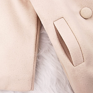 GLIGLITTR Toddler Baby Girl Winter Coat Dress Coat Warm Jacket Long Sleeve Button Trench Coat Kids Peacoat Outwear Clothes(4-5T, Beige)