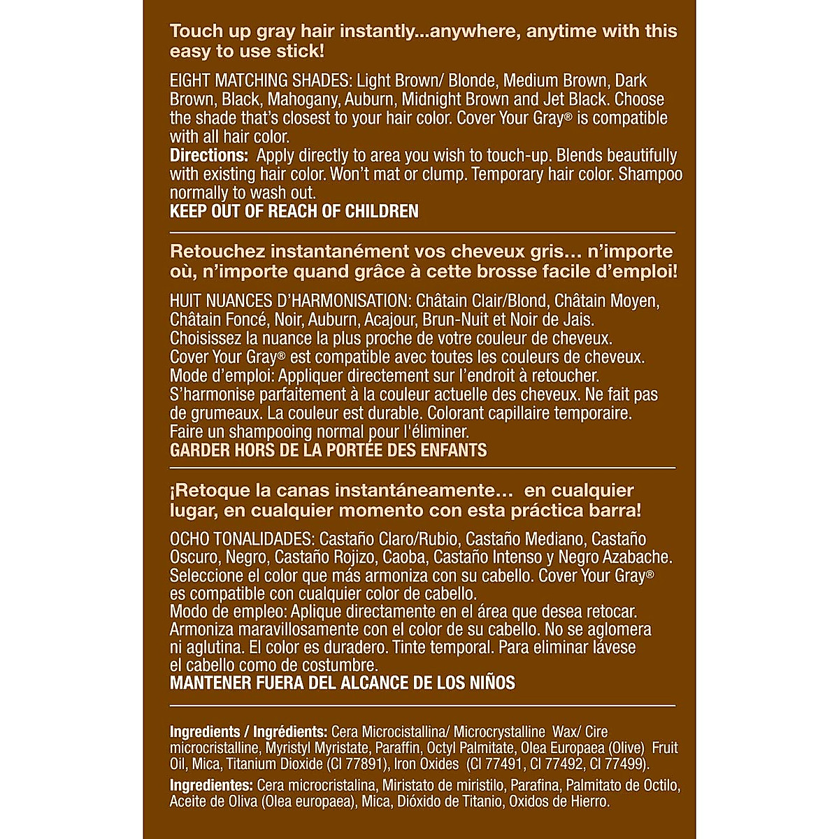 Cover Your Gray Hair Color Touch-Up Stick - Dark Brown (2-Pack)