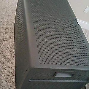 Wonlink Wicker Storage Trunk, Patio Storage Box,120 Gallon Deck Box Outdoor Storage Container for Patio Furniture Cushions and Garden Tools