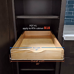 Pull Out Cabinet Organizer Pull Out Drawers for Kitchen Cabinets Wood Cabinet Slide Out Shelves Storage Slide Out Shelf Pantry Drawers, 14”W x 21”D, Requires At Least 15.5” Cabinet Opening, Finished