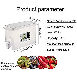 3.5L Large Capacityre Frigerator Cold Kettle With Faucet Fruit Teapot Lemonade Bucket, Ideal for Home, Office, Parties and Daily Use