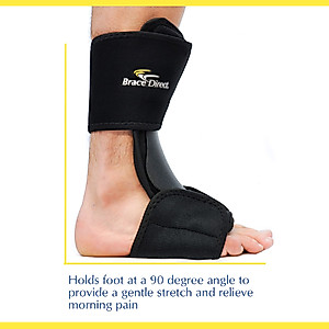 Brace Direct Dorsal Adjustable Night Sleeping Splint - for Plantar Fasciitis Relief, Arch Support, Heel Foot Pain, Tendonitis, Drop Foot
