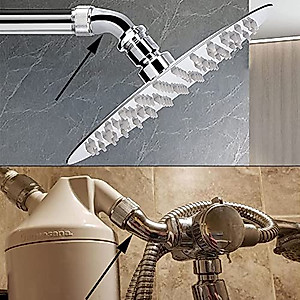 MOSELNY Shower Elbow Adapter for Shower Head,45°Angle Shower Head Extender Connector G1/2 Male to Female Shower Arm Extension for Wall-mounted Shower or Handheld Shower header Connector,Polish Chrome