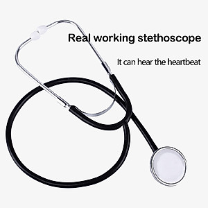 ZZIHAN Doctor Costume for Kids Rose Scrubs Sets Nurse Scrubs Costume Veterinarian Costume Doctor Coat Accessories Toys Stethoscope Nursing Clipboards Girl 7-8 Brithday Party Halloween Dress Up