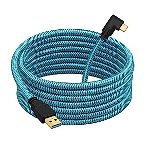 Link Cable 16FT Compatible for Oculus Quest 2/1, JANMMDEG USB 3.2 Gen 1 Type A to C Charging Cable for VR Headset Gaming PC/Steam VR, High Speed Data Transfer and Fast Charge Cord