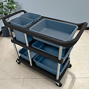 Storage Cart 3 Tier Heavy Duty Commercial Grade Utility Cart,Carts With Wheels,Multi-Function Mobile Shelving Unit Organizer for Hotel,Restaurant,Kitchen, Bedroom,Laundry Room( Size : 88*46.5*94 cm )