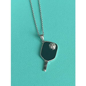 Hit Happy Sleek Pickleball Pendant Necklace (Black)