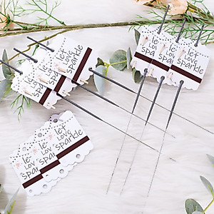 100pcs Cute Wedding Sparkler Tags with Match Holder and Striker Let Love Sparkle Send Off,Pearl White