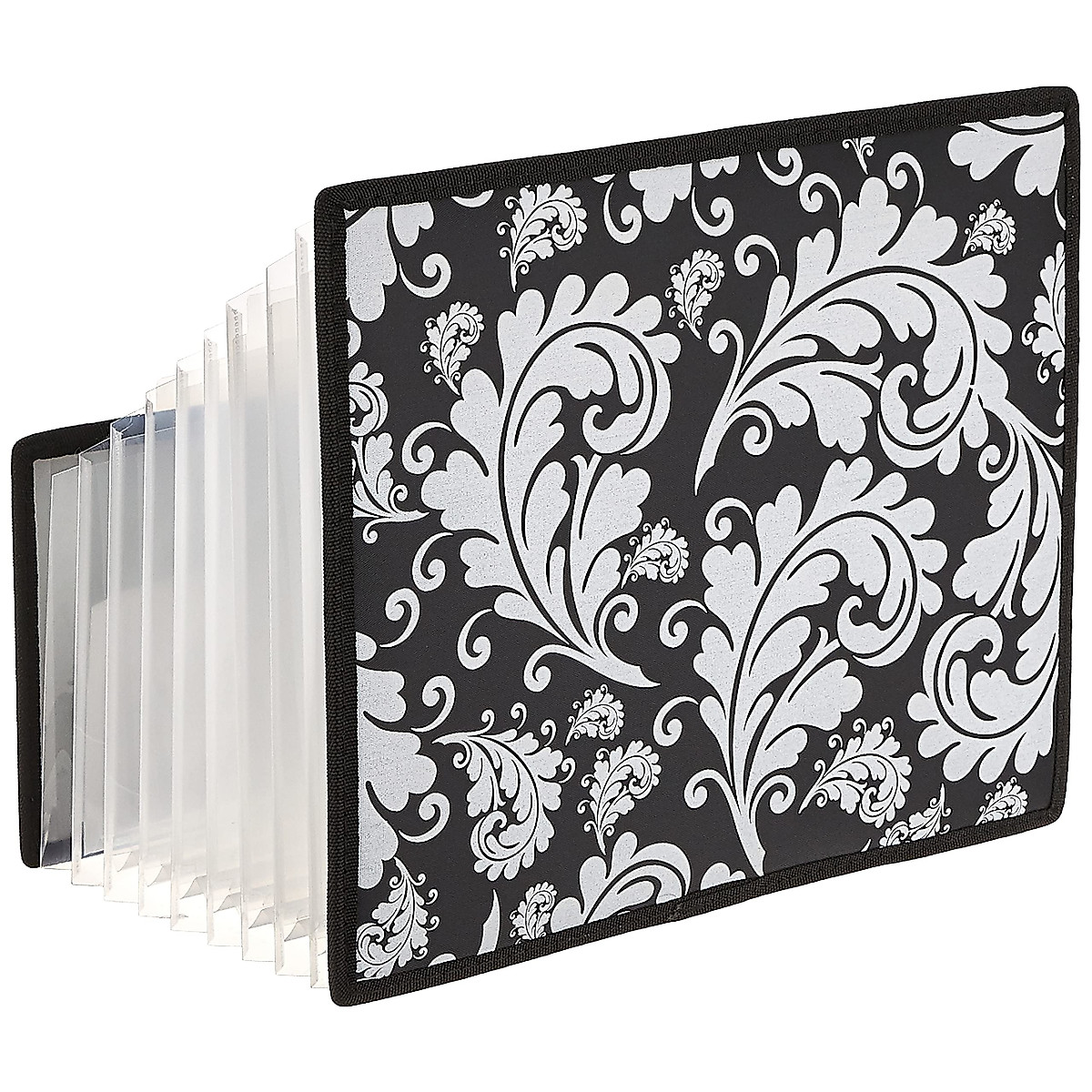 Storage Studios Projections Paper Holder with 10 Expandable Sections, 14.625 x 9 x 14.25 Inches, Black and White (CH92650)