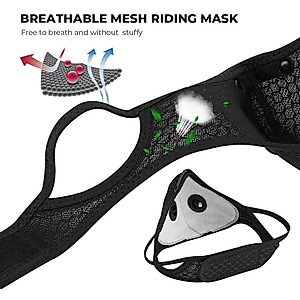 One76 4pcs Face Proective with Breathing Valve + 20pcs Activated Carbon Mat Washable Reusable Dust Face Health Mouth Protection for Women Men Adults