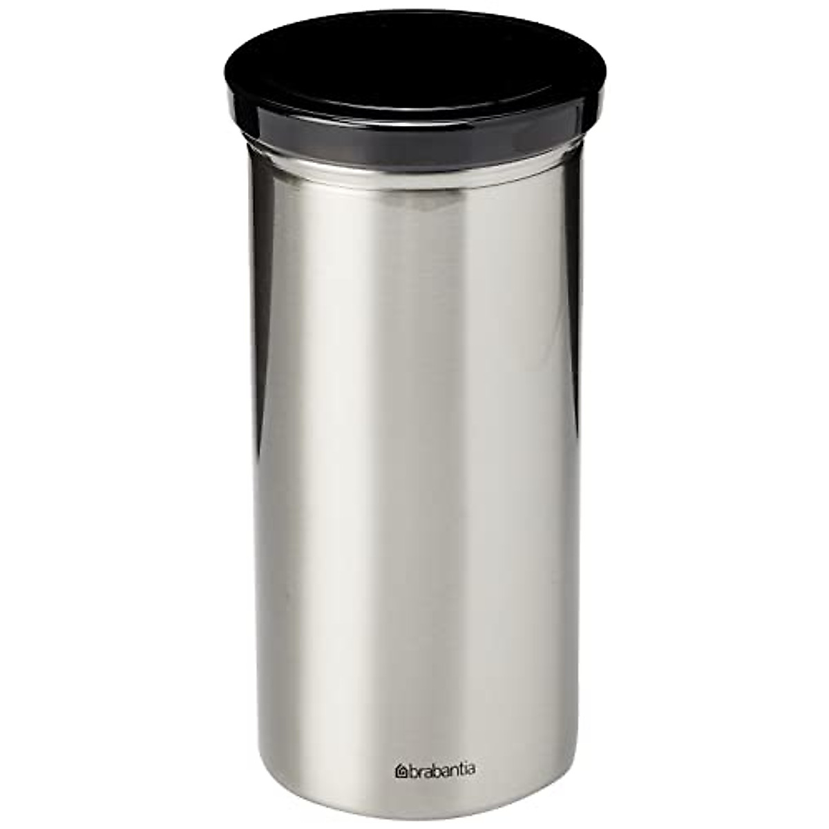 Brabantia Senseo Coffee Pad Storage Jar- Fingerprint Proof Matt Steel Black Lid