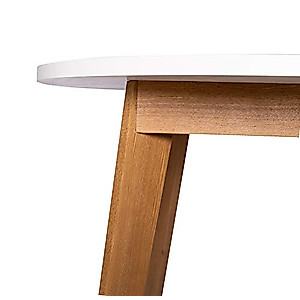 Amazon Brand – Rivet Noah Round Modern Ash Dining Table, 35.4"W, White
